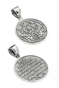 925 sterling silver reversible irish blessing charm pendant