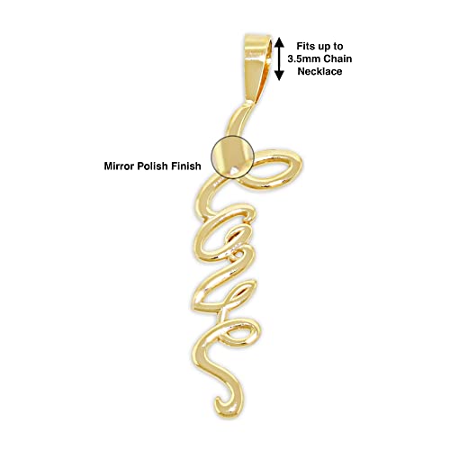 Charm America - Gold Vertical Love Charm - 10 Karat Solid Gold