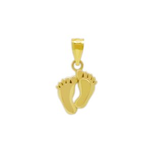 gold baby feet charm pendant - 10 karat gold - newborn gift - baby feet jewelry (style 1)