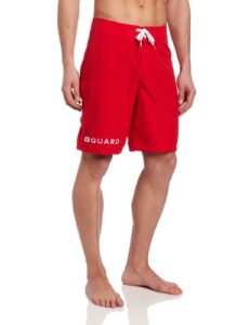 speedo women guard swim trunk knee length boardshort volley, speedo red, 32 us