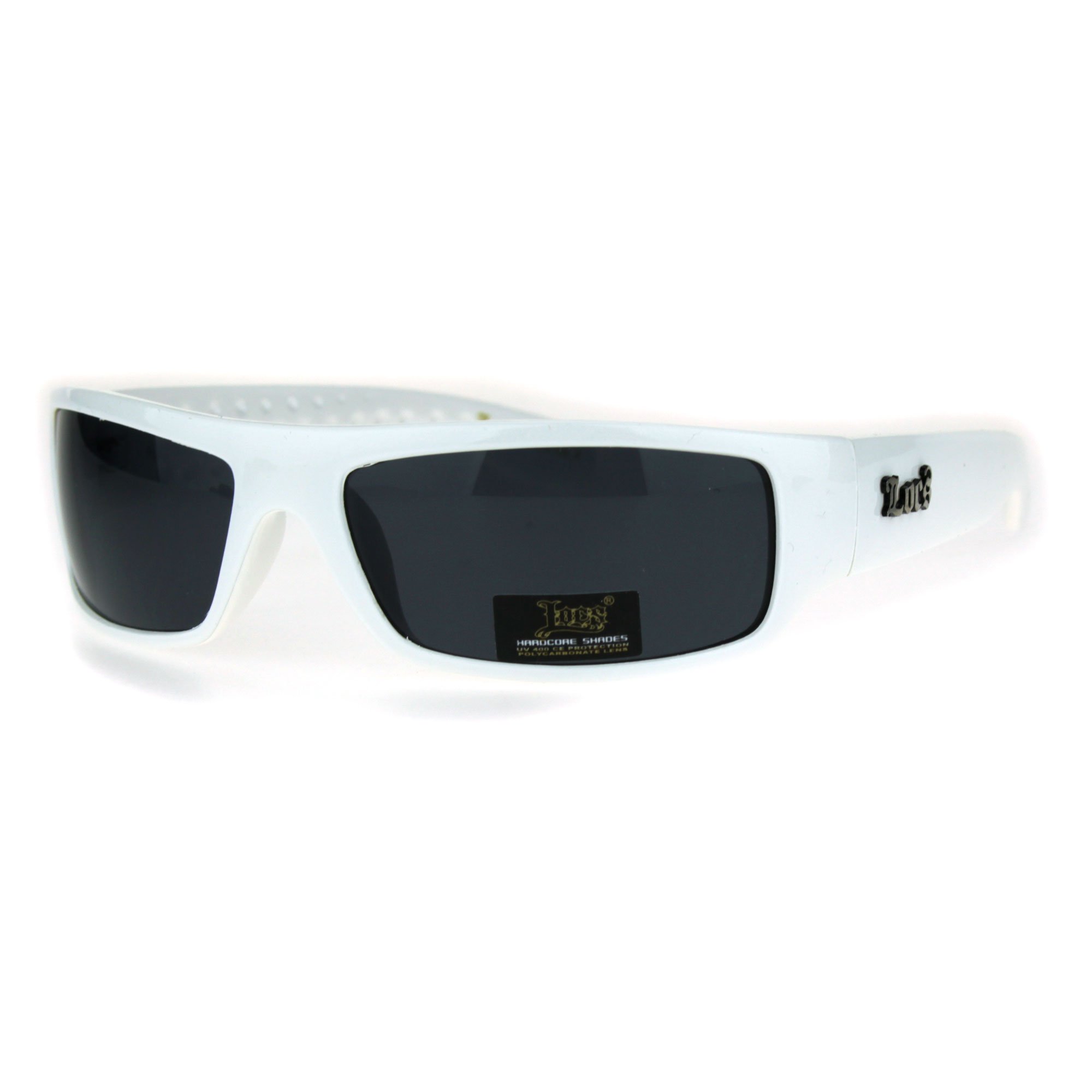 Locs White Gangster Cholo Narrow Rectangular Sunglasses