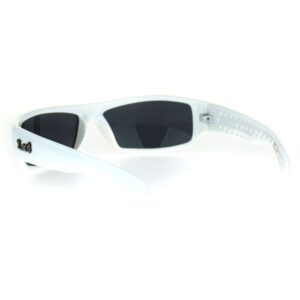 Locs White Gangster Cholo Narrow Rectangular Sunglasses