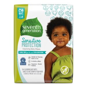 seventh generation, baby wipes, unscented and sensitive,64 count (pack of 4)