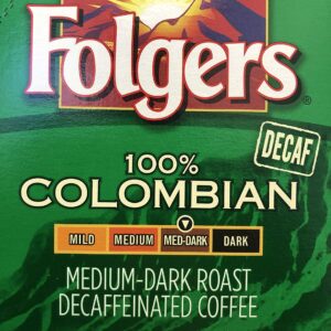 Folgers 100 Percent Colombian Decaffeinated Coffee single serve K-Cup pods for Keurig brewers, 96 Count