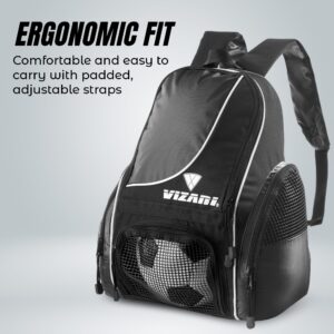 Vizari Solano Soccer Backpack (Black)