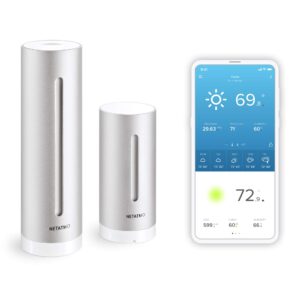 netatmo weather station indoor outdoor with wireless outdoor sensor - compatible with amazon alexa & apple homekit