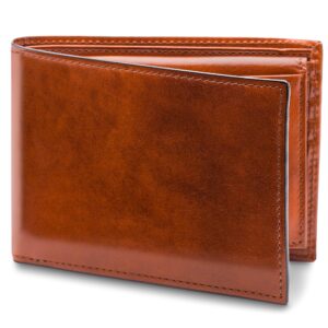 bosca men's wallet, old leather credit wallet with i.d. passcase, amber