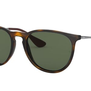 Ray-Ban RB4171 Erika Round Sunglasses, Light Havana/Dark Green, 54 mm