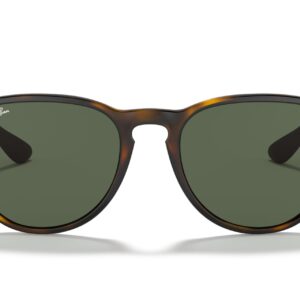 Ray-Ban RB4171 Erika Round Sunglasses, Light Havana/Dark Green, 54 mm