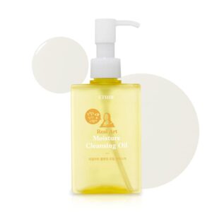 etude house real art cleansing oil moisture 185ml | moist type cleansing oil effective for removing dead skin cells, cleansing away makeup residue and old skin cells