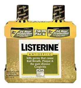 listerine antiseptic mouth wash original flavor bottle, 1.5 l, 2 piece