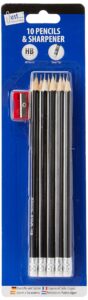 just stationery hb pencil with sharpener (pack of 10)