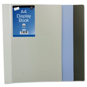 just stationery a4 display book with 20 pocket - assorted colours