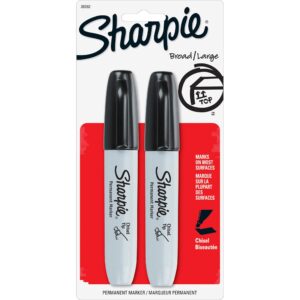 sharpie 38262pp sharpie marker, chisel tip, 2/pk, black