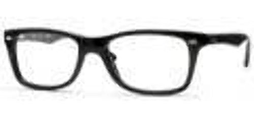 Ray-Ban RX5228 Square Prescription Eyeglass Frames, Black/Demo Lens, 53 mm