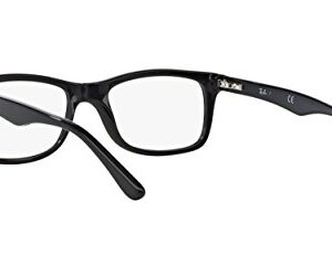 Ray-Ban RX5228 Square Prescription Eyeglass Frames, Black/Demo Lens, 53 mm