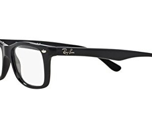 Ray-Ban RX5228 Square Prescription Eyeglass Frames, Black/Demo Lens, 53 mm