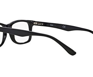 Ray-Ban RX5228 Square Prescription Eyeglass Frames, Black/Demo Lens, 53 mm