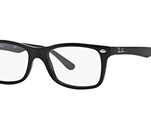 Ray-Ban RX5228 Square Prescription Eyeglass Frames, Black/Demo Lens, 53 mm