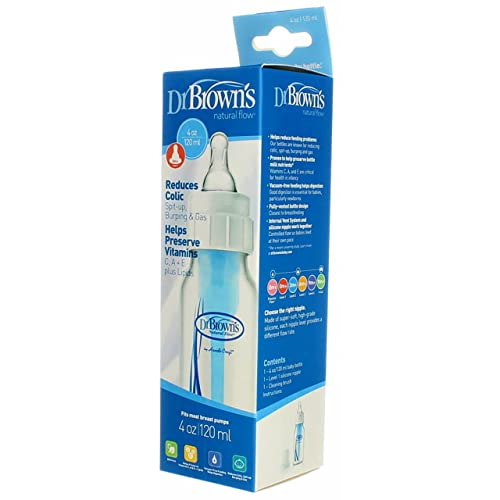 Dr Browns Natural Flow Standard Baby Bottle, 4 Ounce -- 3 per case.