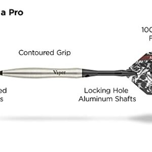 Viper by GLD Products Sinister 95% Tungsten Steel Tip Darts, 24 Grams,Silver,23-3809-24