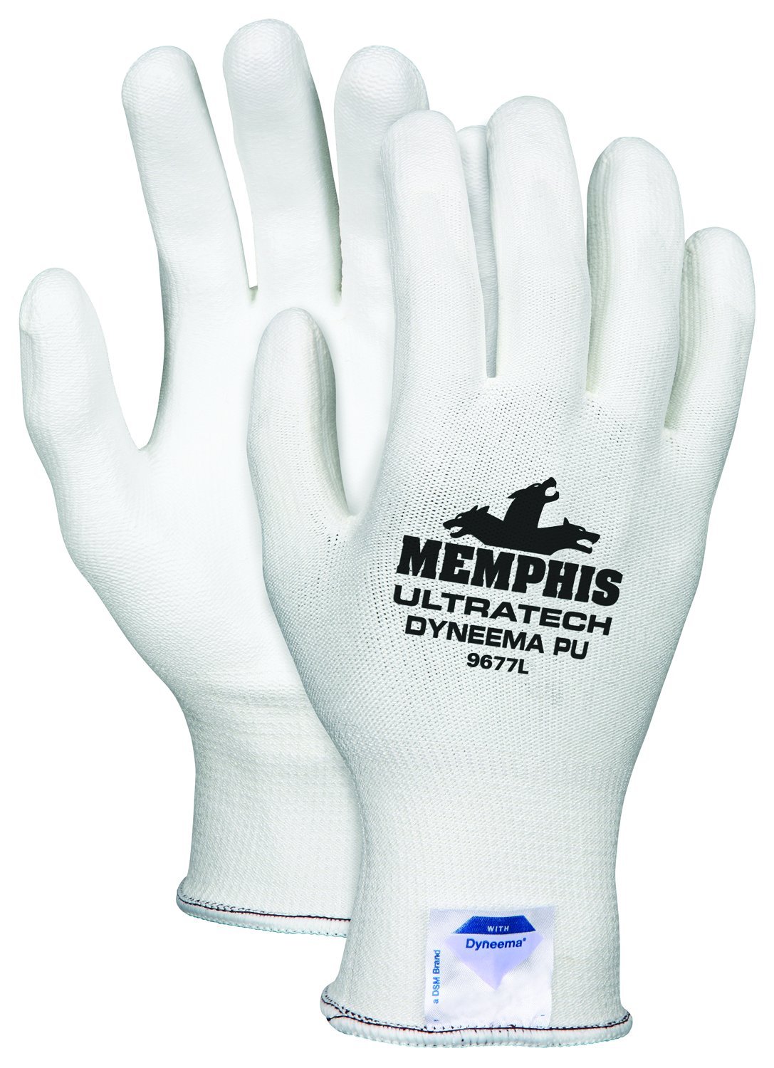 MCR Safety 9677M UltraTech Dyneema 13-gauge PU Coating Washable Gloves, White, Medium, 1-Pair