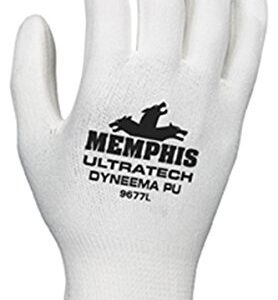 MCR Safety 9677M UltraTech Dyneema 13-gauge PU Coating Washable Gloves, White, Medium, 1-Pair