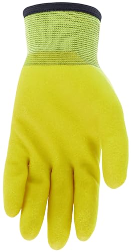 MCR Safety Ninja Ice N9690HVXL Hi-Visibility 15 Gauge Nylon Insulated Cold Weather Gloves, Acrylic Terry Inner, 3/4 HPT Coating, Yellow, X - Large, 1-Pair