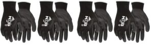 mcr safety 9669l nxg work gloves 13 gauge black nylon shell black polyurethane (pu), 1 pair