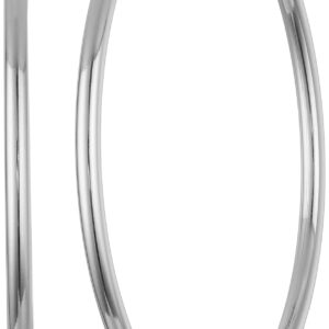 Amazon Essentials Stainless Steel Rounded Tube Hoop Earrings (40mm), (previously Amazon Collection)