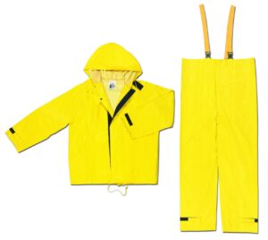 mcr safety 3003x7 wizard pvc/nylon 3-peice flame resistant suit, yellow, 7x-large