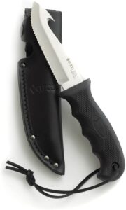 cutco gut hook hunting knife with leather sheath #5717bk