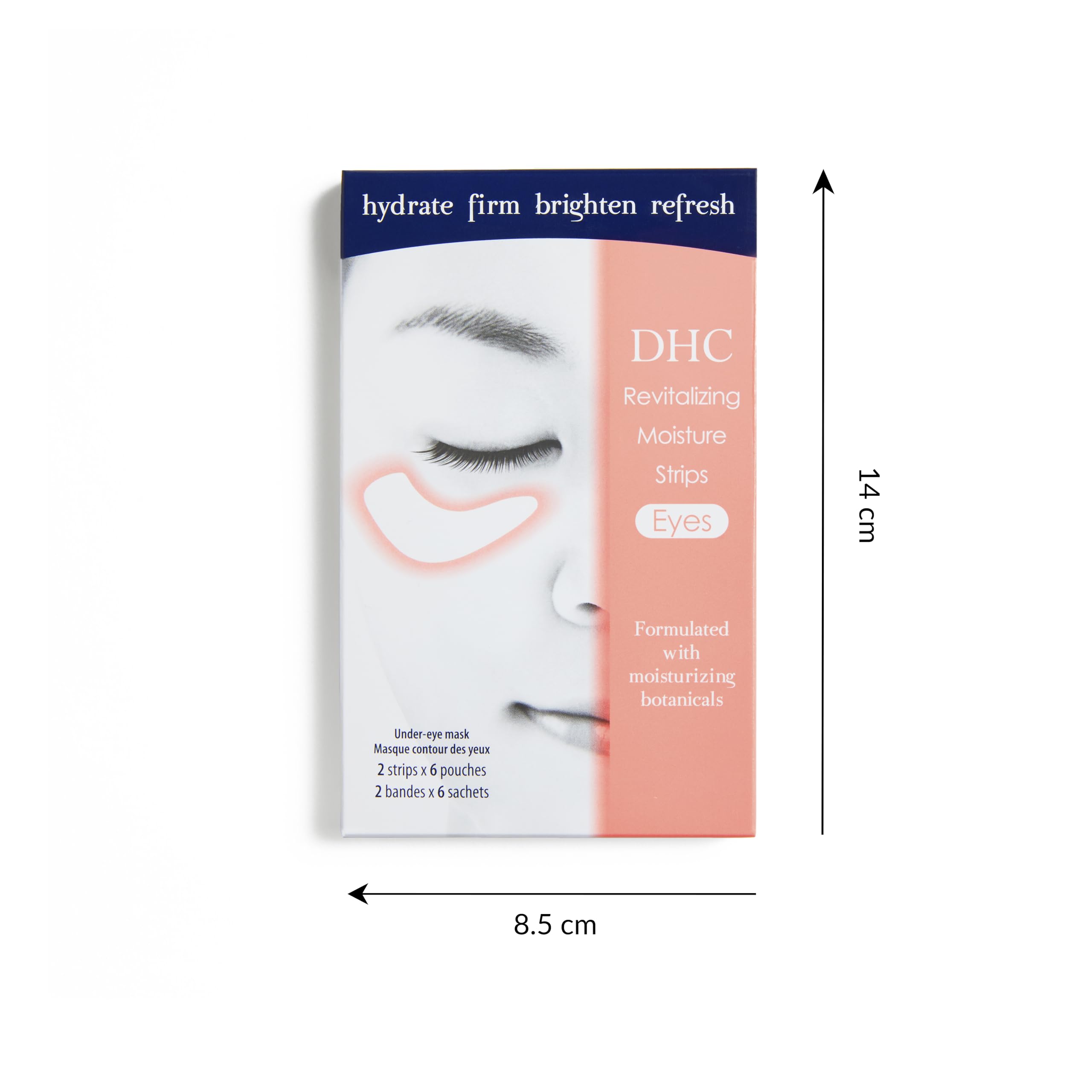 DHC Revitalizing Moisture Strips: Eyes, Gel Strip Masks, 6 Applications Each 6 Count (Pack of 2)