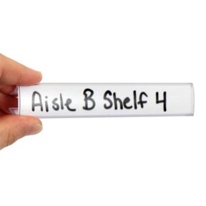 SmartSign Shelf Clip Label Holder | 0.875" x 6" Clear Plastic, for .75" Thick Shelves, 10 Holders/Pack