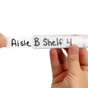 SmartSign Shelf Clip Label Holder | 0.875" x 6" Clear Plastic, for .75" Thick Shelves, 10 Holders/Pack