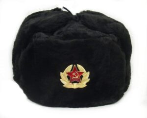 russian soviet army fur military cossack ushanka winter hat (black, 59(l))