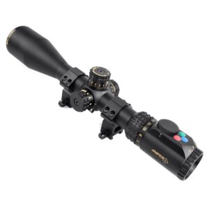 sniper scope wkp 4-16x50 w side adjustment. red/green illumination reticle. comes with extended sunshade and heavy duty ring mount and lens cover