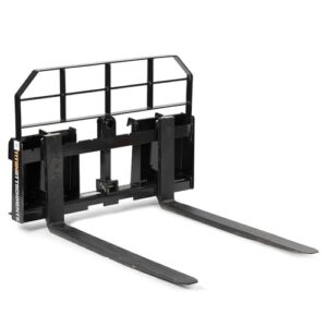 titan attachments pro series skid steer pallet fork attachment with 48" fork blades, rate 6,000 lb, quick tach mounting