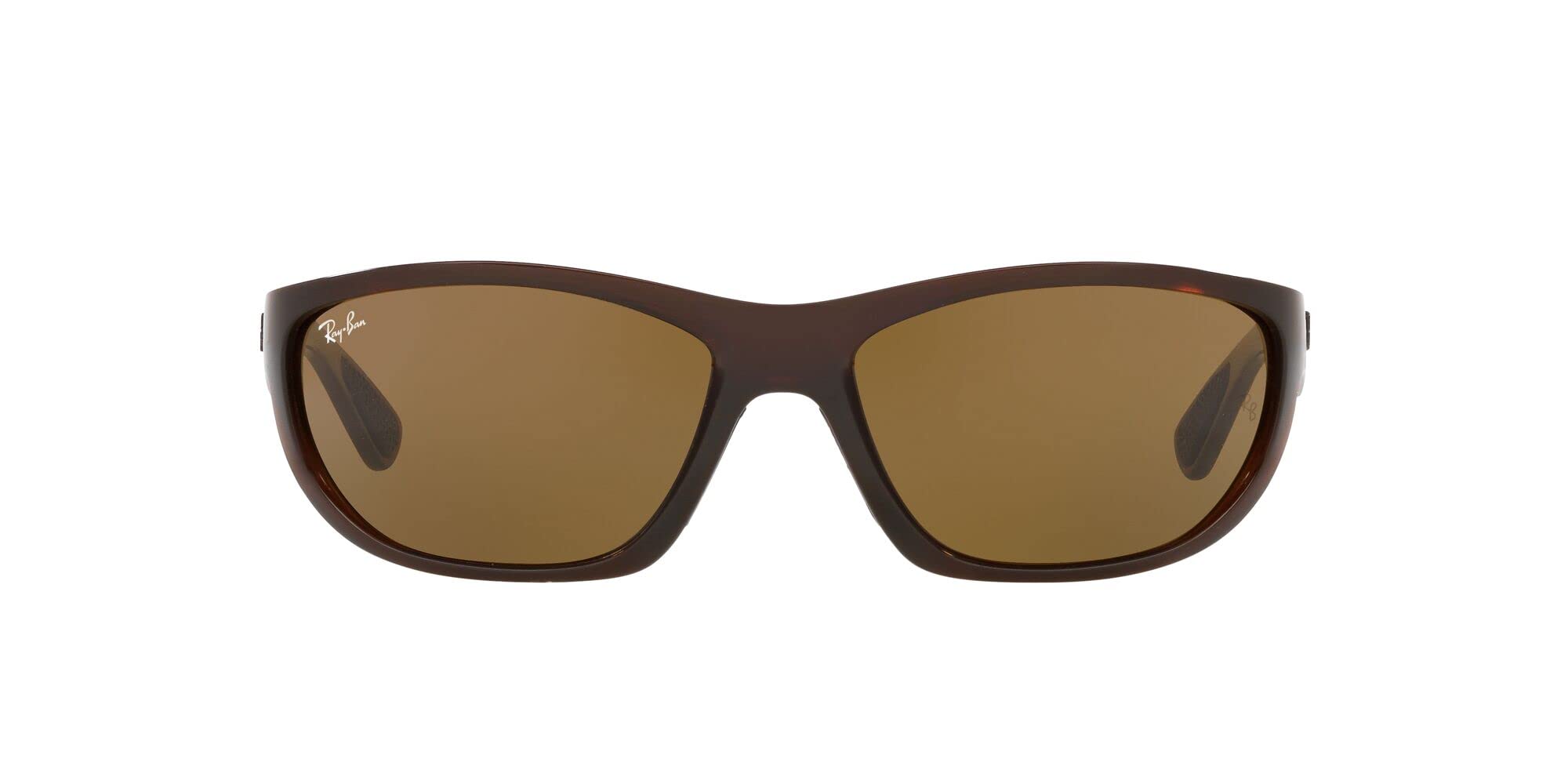 Ray-Ban RB4188 Wrap unisex-adult Sunglasses, Shiny Brown, 63 mm