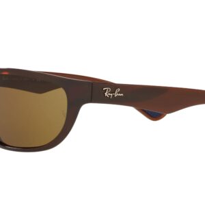 Ray-Ban RB4188 Wrap unisex-adult Sunglasses, Shiny Brown, 63 mm