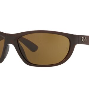 Ray-Ban RB4188 Wrap unisex-adult Sunglasses, Shiny Brown, 63 mm