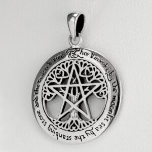 Dryad Design Wiccan Pentacle Tree of Life Pentagram Pendant (1 Inch) - Sterling Silver Pagan Jewelry Witch Fashion