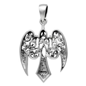 Dryad Design Morrigan Raven Pendant - Sterling Silver Celtic Goddess Wiccan Gift Pagan Jewelry