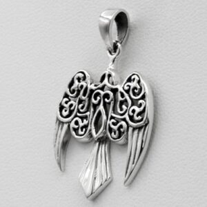 Dryad Design Morrigan Raven Pendant - Sterling Silver Celtic Goddess Wiccan Gift Pagan Jewelry