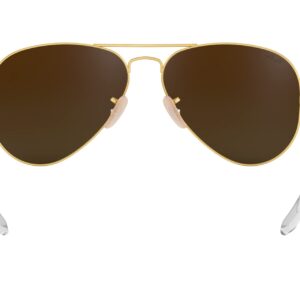 Ray-Ban RB3025 Classic Aviator Sunglasses, Matte Gold/Grey Mirrored Green, 58 mm