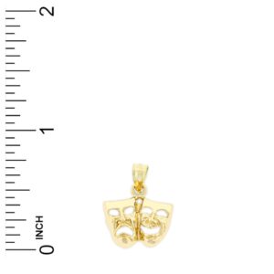 Charm America - Gold Drama Mask Charm - 10 Karat Solid Gold - Drama Mask Pendant