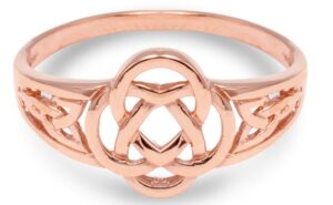 celtic rings rose gold trinity knot ring (6.5)