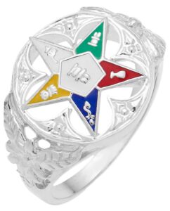 us jewels ladies 0.925 sterling silver masonic freemason eastern star ring (size 9)