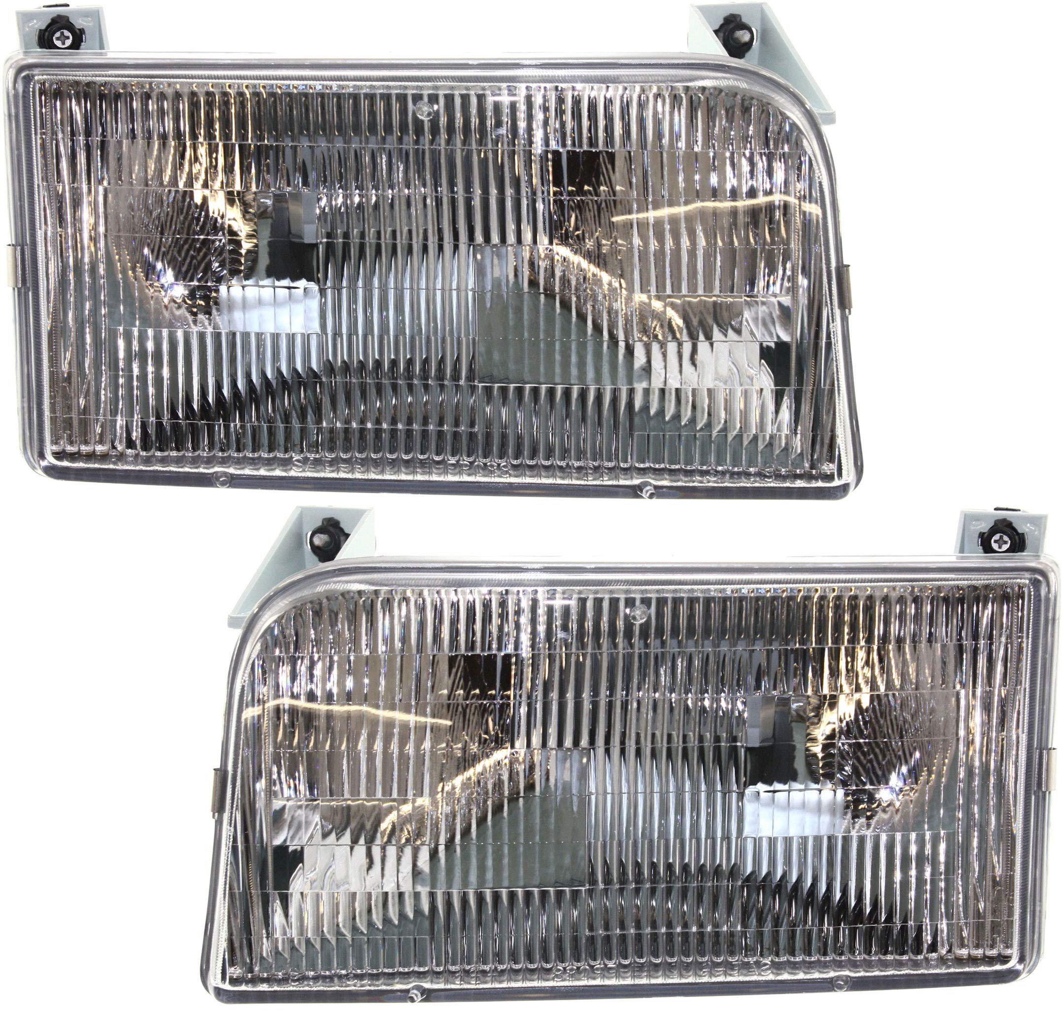 Evan Fischer Driver and Passenger Side Headlight Set of 2 Compatible with 1992-1996 Ford F-150, 1992-1996 F-250, 1992-1997 F-350 & 1992-1996 Bronco - FO2503114, FO2502118