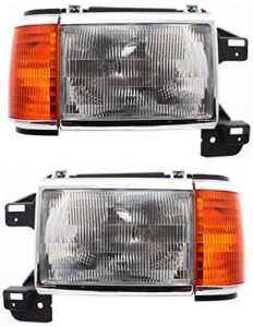 evan fischer driver and passenger side headlight set of 2 compatible with 1987-1991 ford f-150, 1987-1991 f-250, 1987-1991 f-350 & 1987-1991 bronco - fo2502105, fo2503105